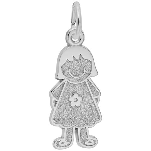 Sterling Silver Girl in Flower Dress Charm by Rembrandt Charms